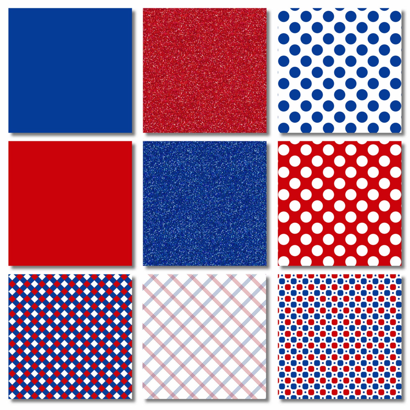 Patriotic Red & Blue Digital Papers 18 Pieces 12 X - Etsy