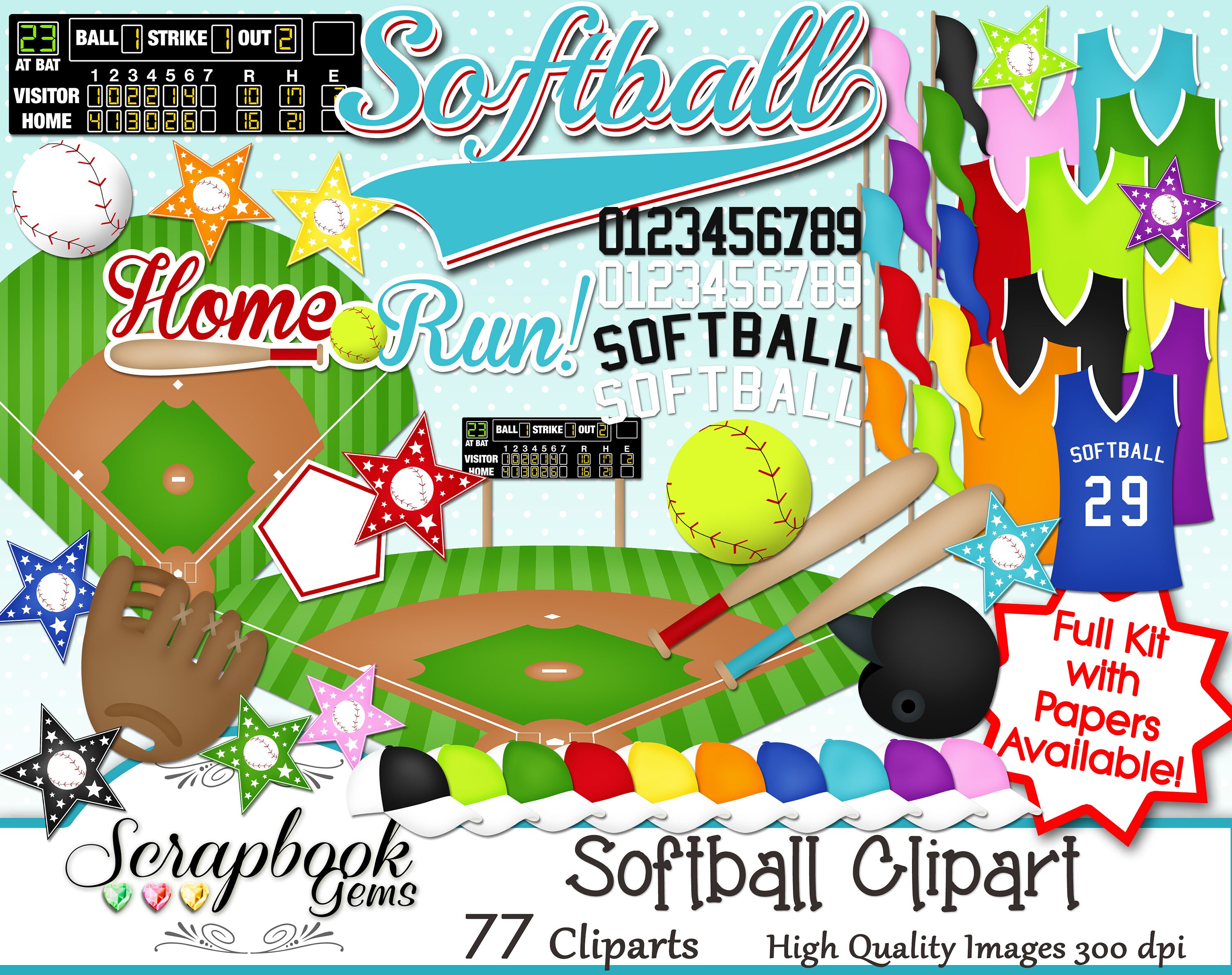 Softball Field Clipart