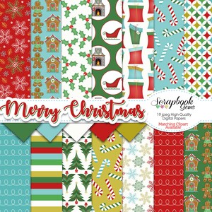 MERRY CHRISTMAS SET#2 Clipart and Papers Kit, 31 Png Clip Arts, 19 Jpeg ...