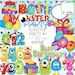 MONSTER PARTY Kit 1 Clipart and Papers Kit, 28 Png Clip Arts, 22 Jpeg ...