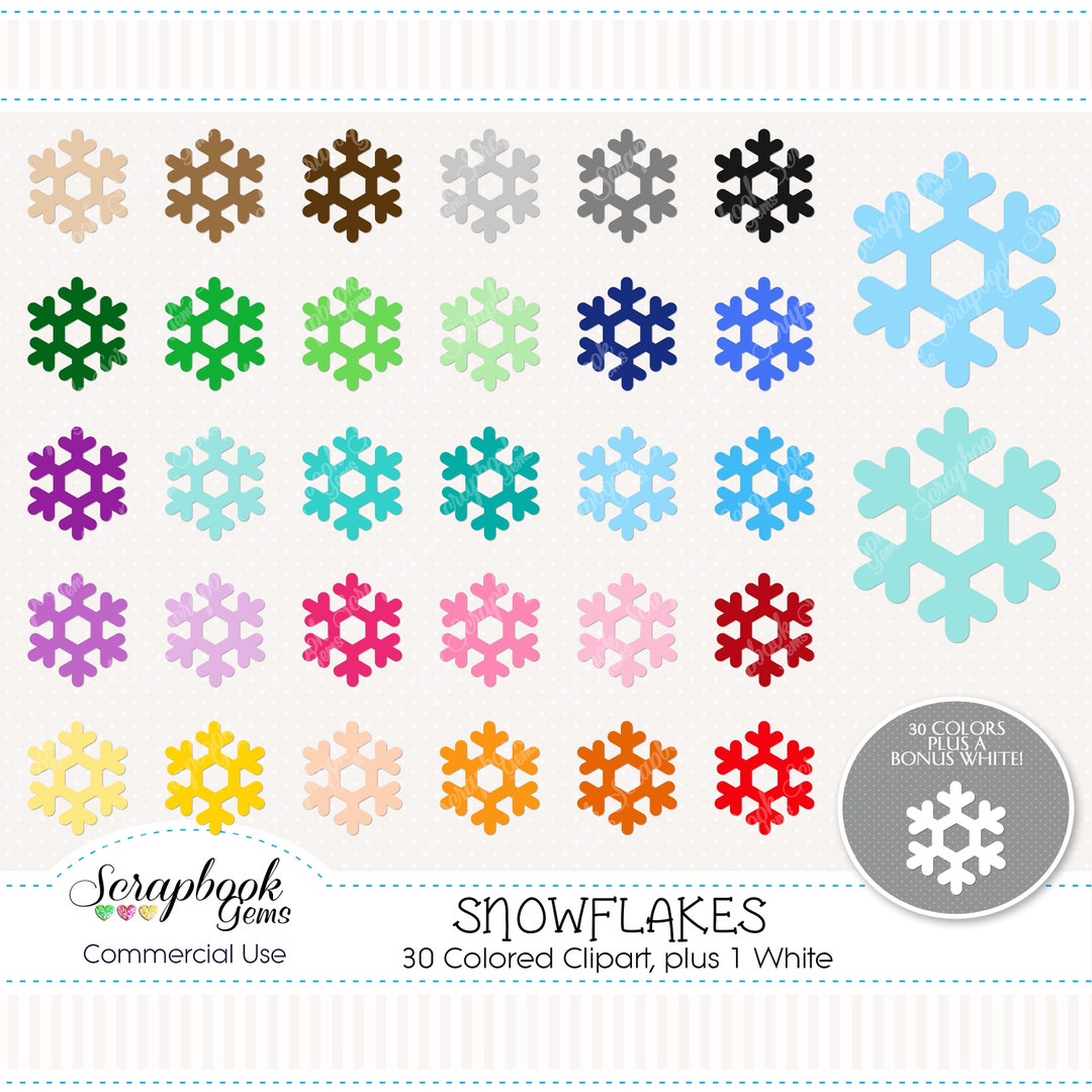 SNOWFLAKE Clipart, 31 Png Clipart Files Instant Download Birthday ...