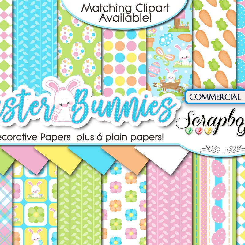 Bunny Digital Papers - Etsy