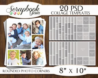 TWENTY 20 12 X 12 Digital Photo Collages / Storyboard Templates, PSD ...