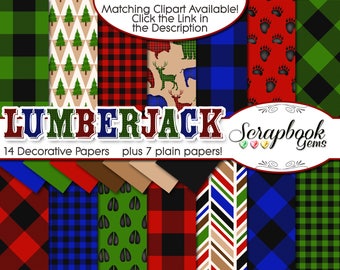 Rustic Lumberjack Buffalo Plaid 12 Wild Woodland Digital - Etsy Canada