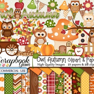 HAPPY FALL BUNDLE - 3 Kits in 1, 85 Cliparts & 63 Papers, Instant ...