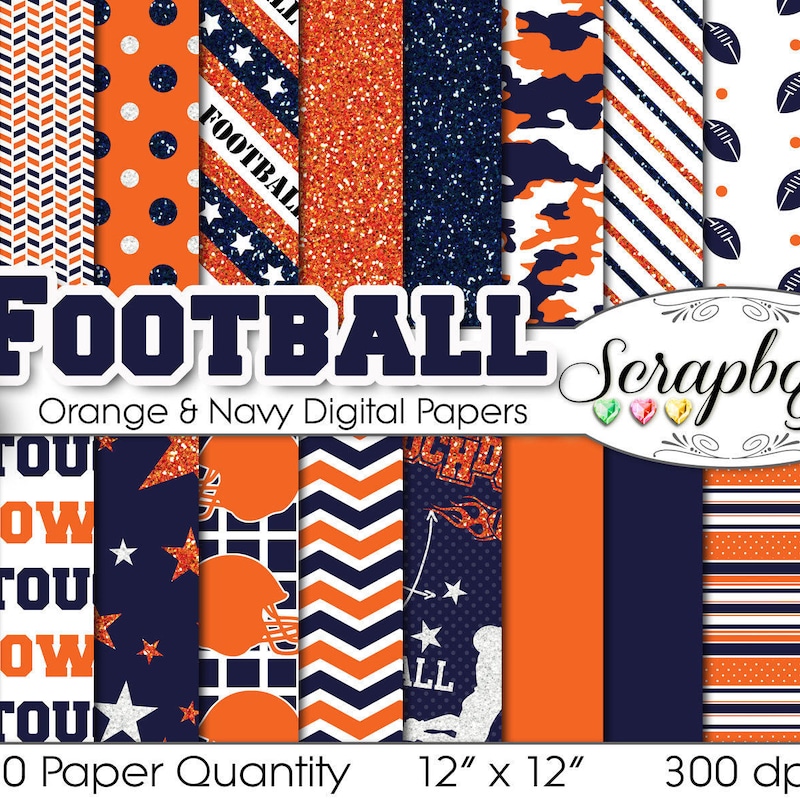 Navy Blue and Orange - Etsy