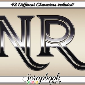 Pewter Metal Letters & Numbers Digital Clipart 42 High - Etsy