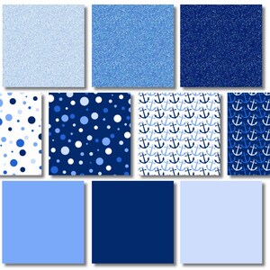 THE BLUES Coordinated Digital Papers, 20 Papers, 12" X 12", High ...