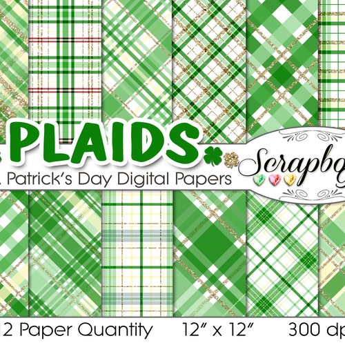 St. Patrick's Day Digital Paper Scrapbook Papers - Etsy