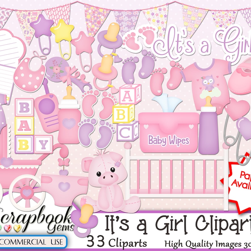 Its a Girl Clipart - Etsy