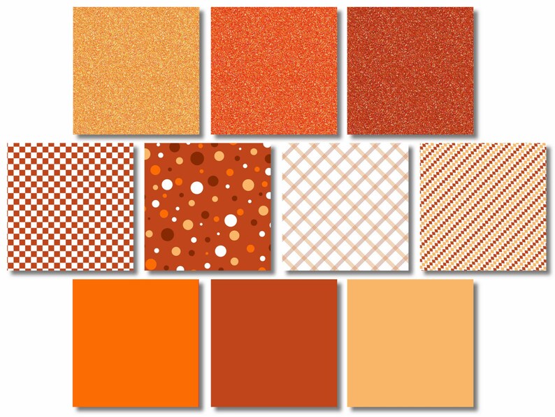 THE ORANGES Coordinated Digital Papers, 20 Papers, 12" X 12", High ...