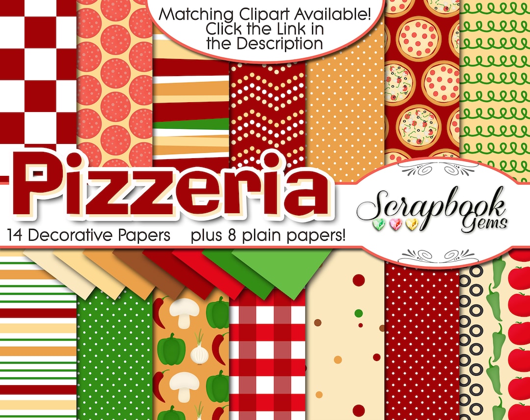 PIZZERIA Digital Papers, 22 Pieces, 12 X 12, High Quality Jpegs ...