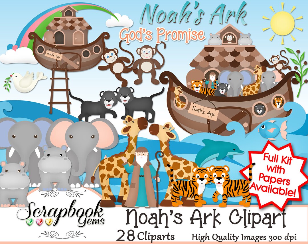 NOAH'S ARK Clipart, 28 Png Clipart Files, Instant Download Dolphin Fish ...