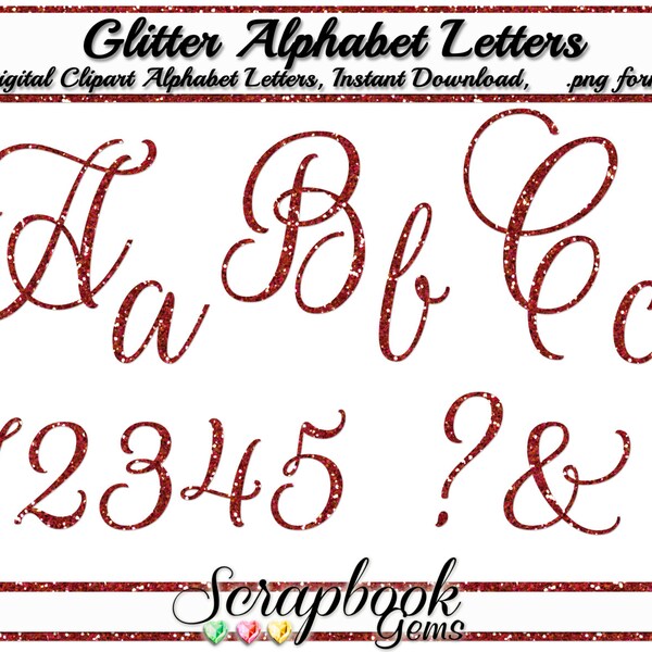 Red Glitter Letters - Etsy