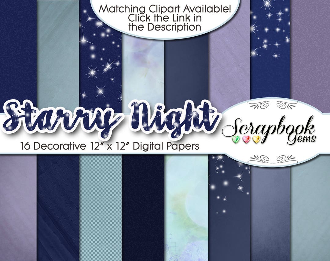 STARRY NIGHT Digital Paper 16 JPEG 12 X 12 - Etsy