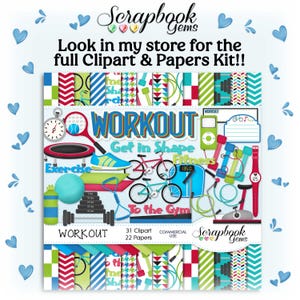 WORKOUT Digital Papers, 22 Pieces, 12 X 12, High Quality Jpegs Instant ...