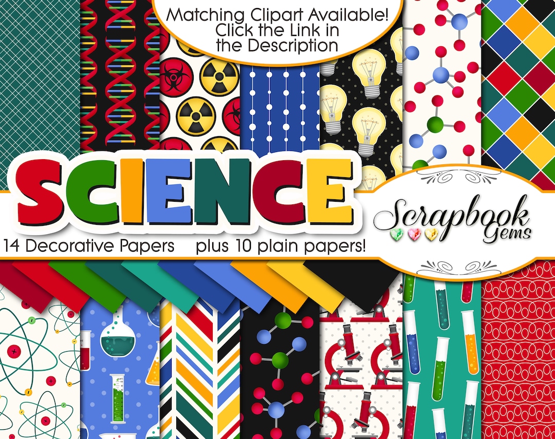 SCIENCE Digital Papers, 24 Pieces, 12" X 12", High Quality Jpegs ...