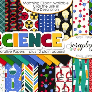 SCIENCE Digital Papers 24 Pieces 12 X 12 High | Etsy