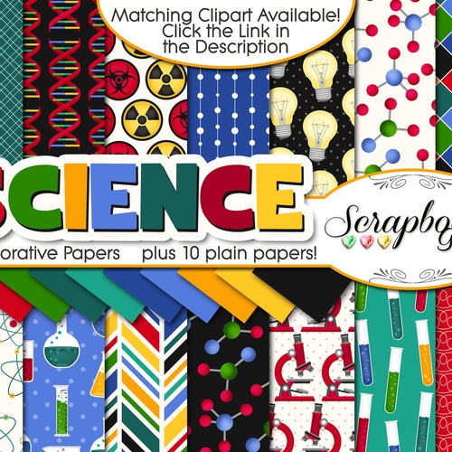 SCIENCE Digital Papers 24 Pieces 12 X 12 High | Etsy