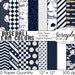 Baseball Digital Papers Navy Blue & White, 20 Pieces, 12 X 12, High ...