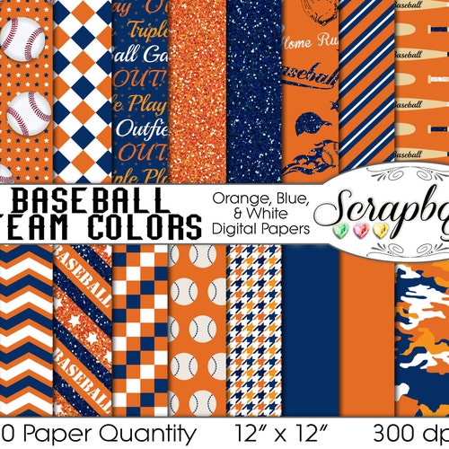 Baseball Digital Papers Navy Blue & White 20 Pieces 12 - Etsy