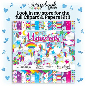 UNICORNS Digital Papers, 21 Pieces, 12 X 12, High Quality Jpegs Instant ...