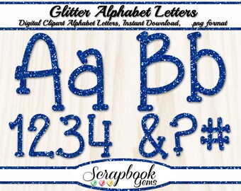 Blue Glitter Letters | Etsy