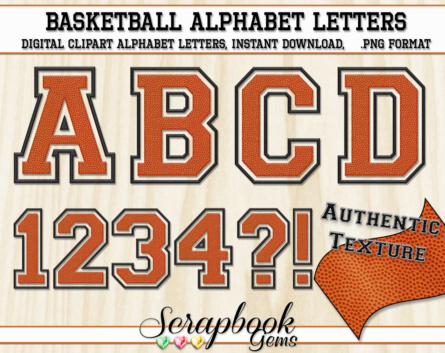 Sports Basketball Letters & Numbers Clipart 40 High Quality - Etsy ...