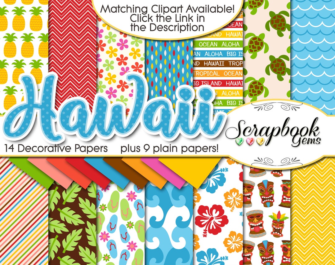 HAWAII Digital Papers, 23 Pieces, 12 X 12, High Quality Jpegs, Instant ...