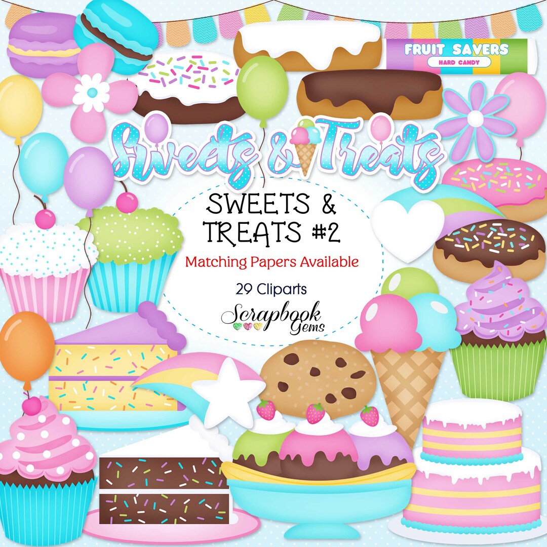 SWEETS & TREATS #2 Clipart, 29 Png Clipart Files, Instant Download ...