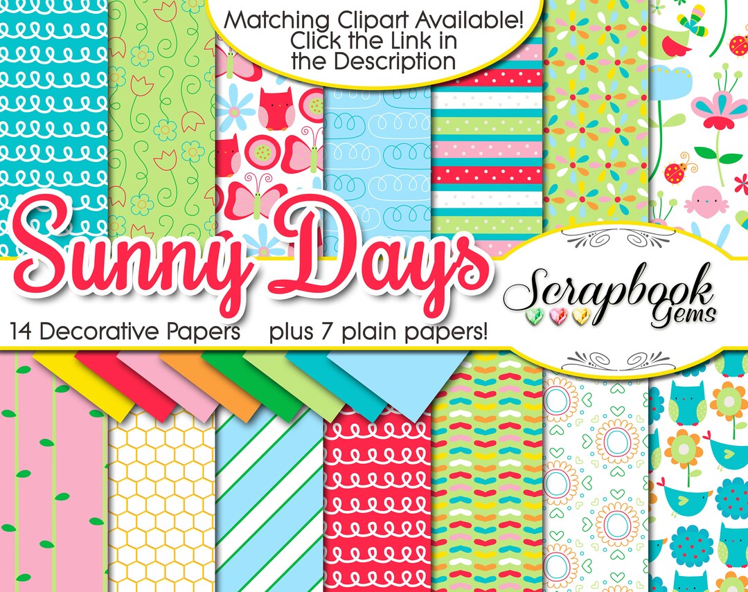 SUNNY DAYS Digital Papers, 21 Pieces, 12" X 12", High Quality Jpegs ...