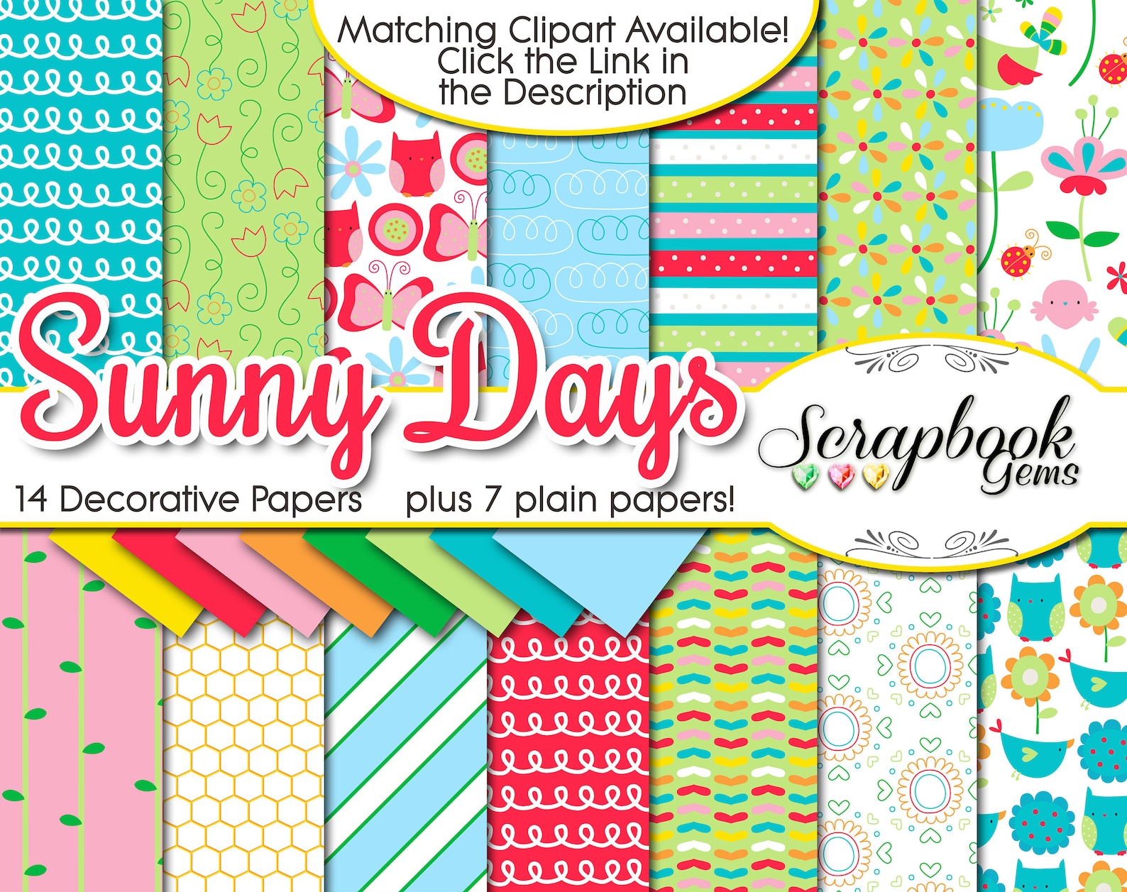 SUNNY DAYS Digital Papers 21 Pieces 12 X 12 - Etsy
