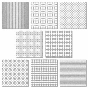 White & Silver Digital Papers SET 1, 16 Pieces 12" X 12", High Quality ...