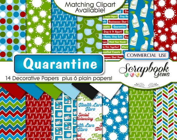 QUARANTINE Digital Papers 20 Pieces 12 X 12 | Etsy