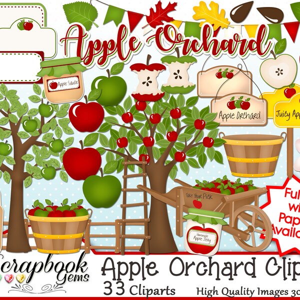 Apple Clipart - Etsy