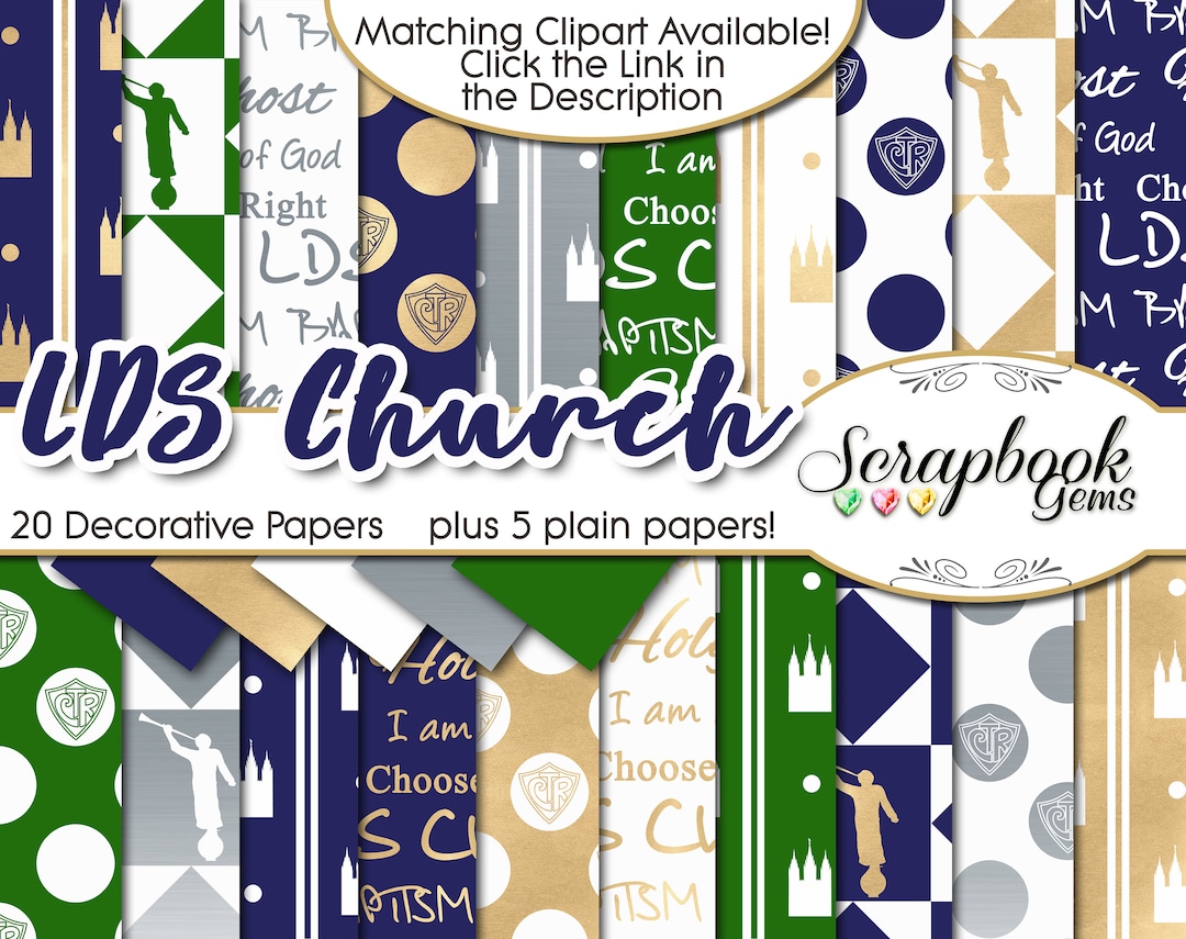 LDS CHURCH Digital Papers, 24 Pieces, 12" X 12", High Quality Jpegs ...