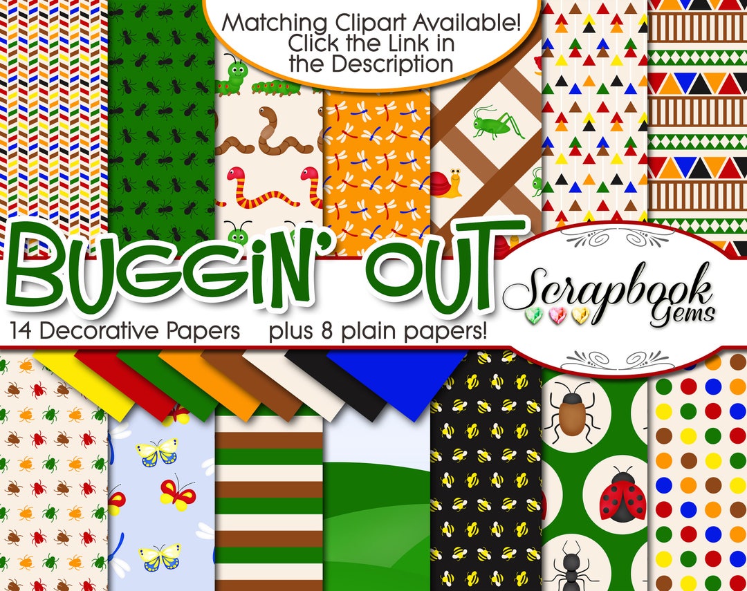 BUGGIN' OUT Digital Papers, 22 Pieces, 12 X 12, High Quality Jpegs ...