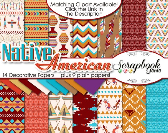 NATIVE AMERICAN Digital Papers 23 Pieces 12 X | Etsy
