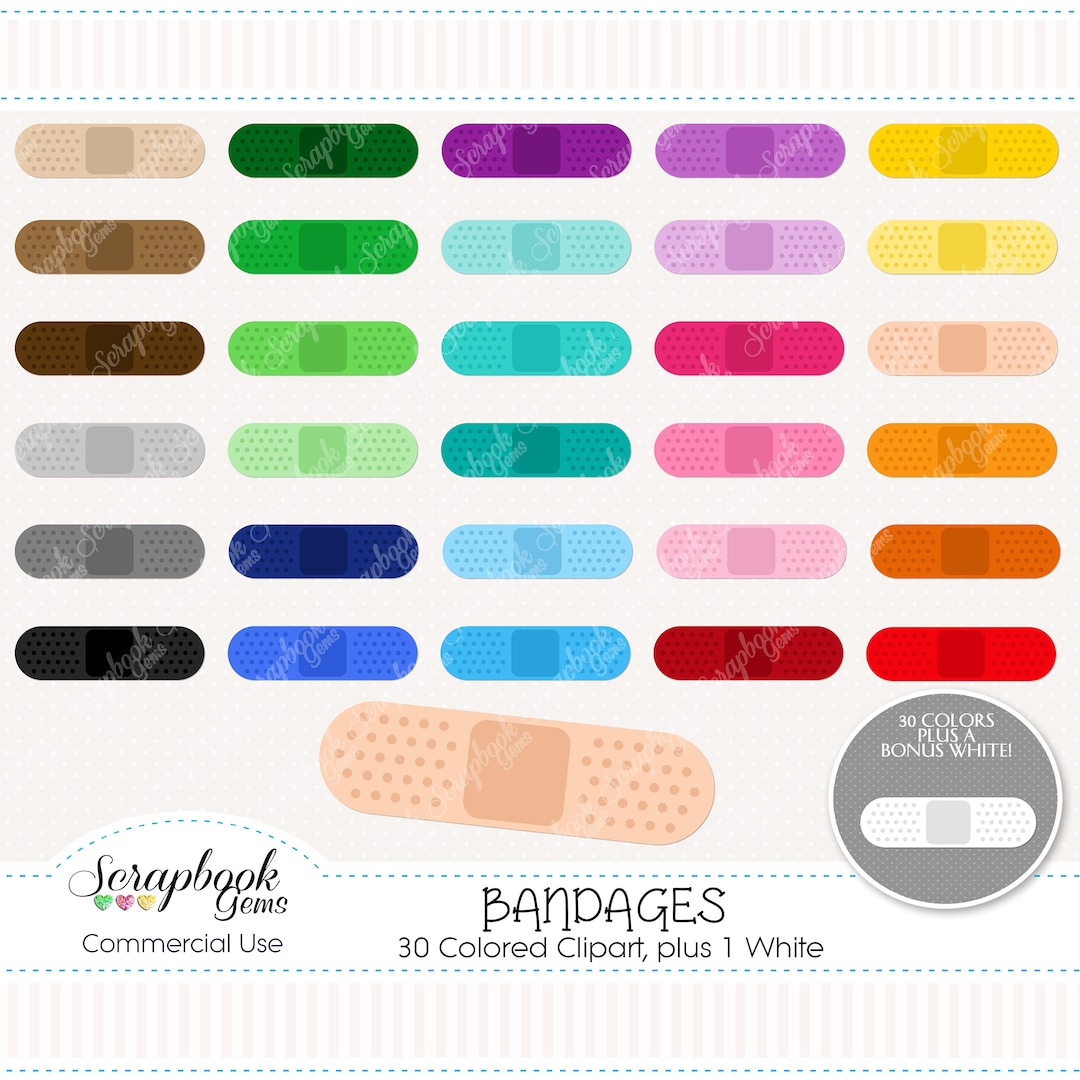 BANDAGES Clipart, 31 Png Clipart Files Instant Download Birthday ...
