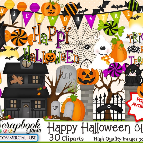 Halloween Clipart - Etsy