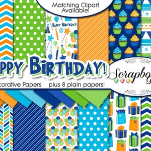 BIRTHDAY Set 2 Digital Papers 20 Pieces 12 X - Etsy