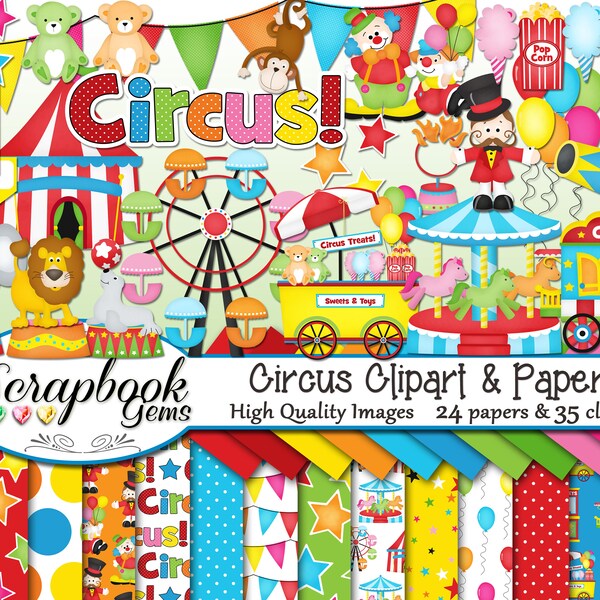 Circus Clipart - Etsy