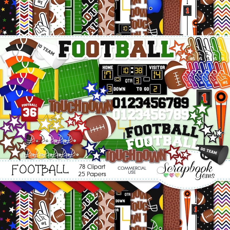 Flag Football Clipart - Etsy