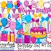 BIRTHDAY Set 1 Clipart and Papers Kit, 36 Png Clip Arts, 20 Jpeg Papers ...