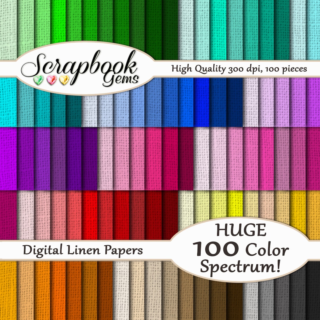 100 Linen Fabric Digital Paper, 100 Pieces, 12" X 12", 300 Dpi High ...