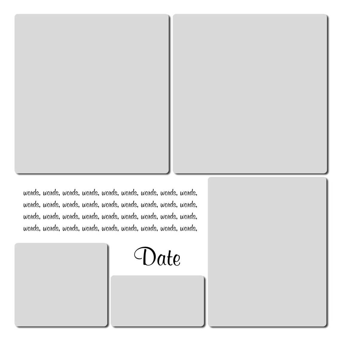 Rounded Corner Photo Templates SET 2, Eight 12" X 12" Pocket Digital ...