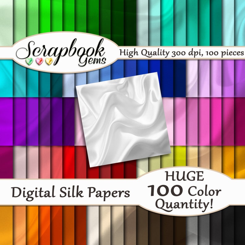100 Silk Digital Papers, 100 Pieces, 12" X 12", 300 Dpi High Quality ...