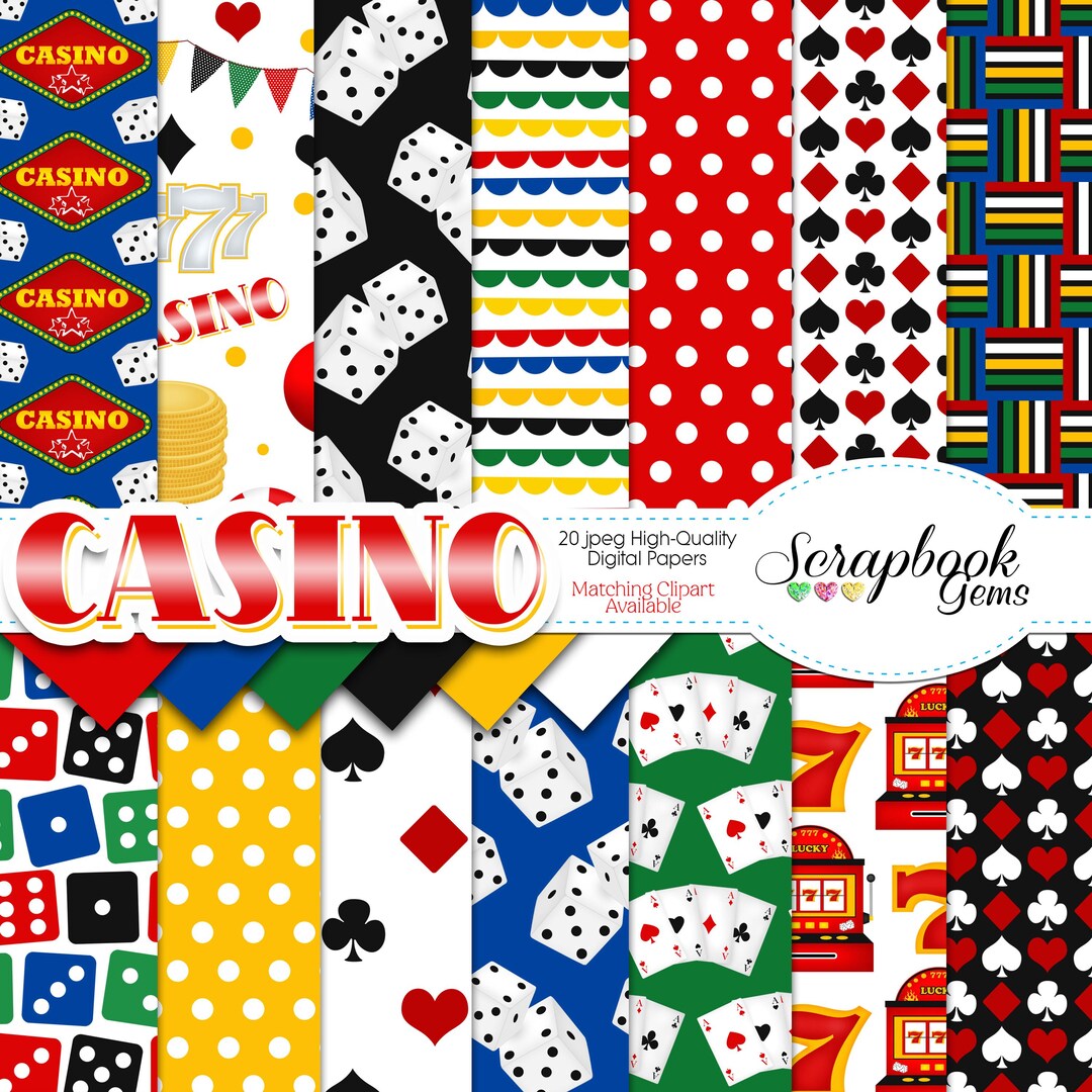 CASINO Digital Papers, 20 Pieces, 12 X 12, High Quality Jpegs Instant ...