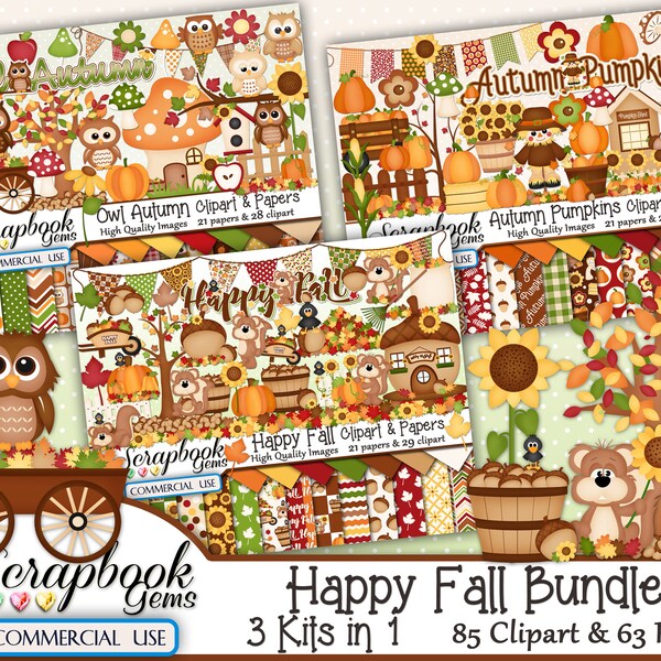 Fall Owl Clipart - Etsy