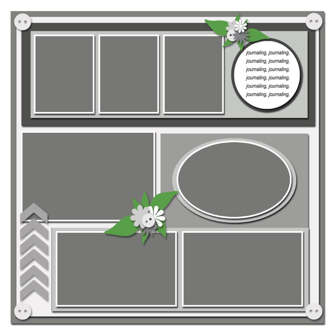 Digital Layered Photo Templates, 12" X 12", PSD Format for Scrapbook ...